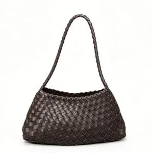 RIMINI Woven Vegan Leather Sling Bag 'leontina' Grey Gray - Green