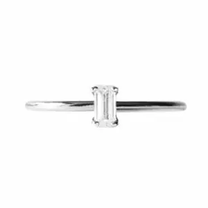 LEE RENEE Moissanite Baguette Ring - Silver