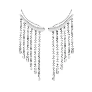 LUCY QUARTERMAINE Waterfall Climber Earrings - Silver