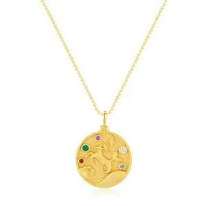 AZURA JEWELRY NEW YORK Capricorn Zodiac Mantra Pendant Necklace - Gold