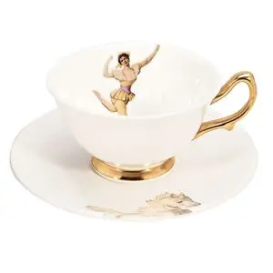 MELODY ROSE LONDON Amazing Miss Rose Bone China Teacup & Saucer - White