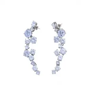 ISKRA Fame Earrings, With Crystals - Silver