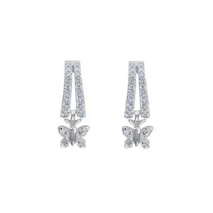 BLOOMTINE | EARTH ANGEL HQ Enchanting Flutterfly™ Sterling Butterfly Huggies - Silver