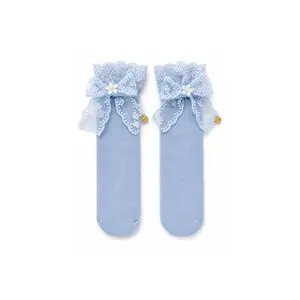 ADIBA Belle Rosette Lace Bow Socks - Blue