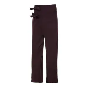 MOE Plum Wool Pants - Red