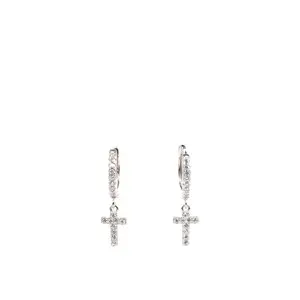 ADDICTED2 Neutrals / Mut Cross Stud Earrings - Silver
