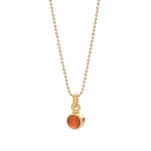 NELLOU JEWELLERY Carnelian Gem Dot Necklace In Gold Plated Sterling Silver - Yellow