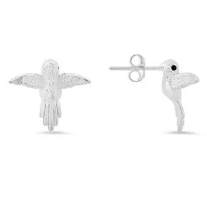 KYLIE HARPER Sterling Hummingbird Stud Earrings - Silver
