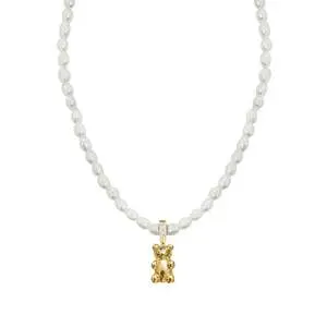 ADRIANA PAPPAS DESIGNS Pearl & Gold Gummy Choker - Yellow