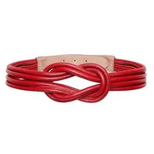 BELTBE Knot Leather Belt - Red