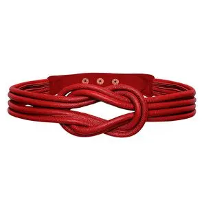 BELTBE Knot Leather Belt - Red