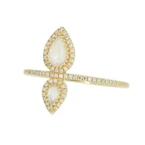 KAMARIA Tranquility Ring With Diamonds & Moonstone - Gold