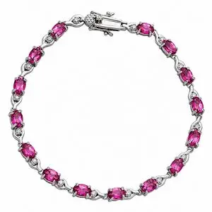 BELINDA JEWELZ Elora Tourmaline Vintage Tennis Bracelet - Pink