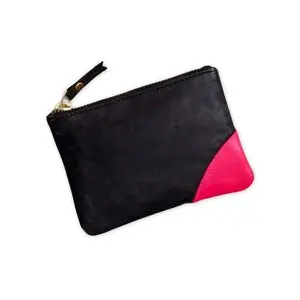 VIDA VIDA Leather Coin Purse & Pink - Black