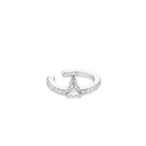 SALLY SKOUFIS Sterling Silver Ear Cuff With Man-made Diamonds - Silver/white