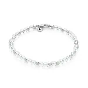 NELLOU JEWELLERY Sterling Silver Crystal Beaded Bracelet - Gray