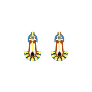 GISSA BICALHO Handmade Acrylic Earring Dandelion Yellow - Orange