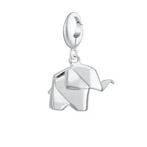 LILY CHARMED Sterling Origami Elephant Charm - Silver