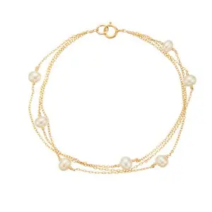 LILY & ROO Layered Pearl Bracelet - Gold