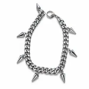 JAGGED HALO JEWELRY Fallon Spike Stainless Steel Bracelet - Silver