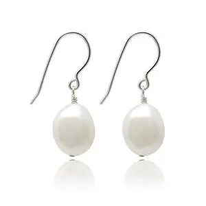 KIRI & BELLE Willow Sterling Baroque Pearl Hook Earrings - Silver
