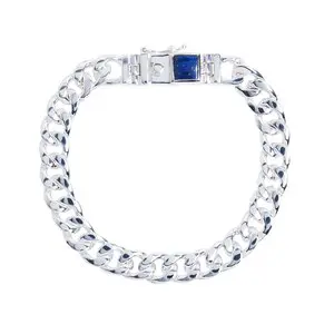 ARMATURE Silver / Blue Lapis Lazuli Bon Bon Curb Chain Bracelet - Silver/blue