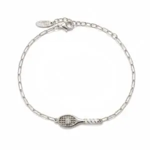 Kris Nations Tennis Racket Bracelet - Silver