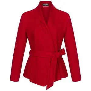 MARIANNA DÉRI Wrap Jacket With Shawl Collar - Red