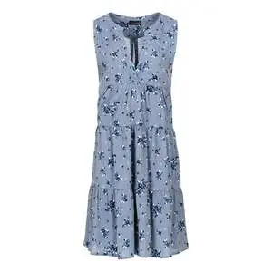 CONQUISTA Sleeveless Floral A-line Dress - Blue