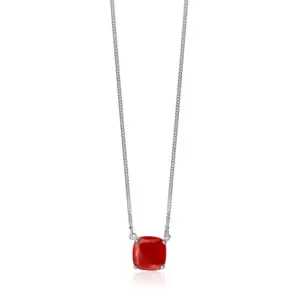 FV JEWELLERY Orange / Red La Stele Carnelian Dome Necklace - Orange/red