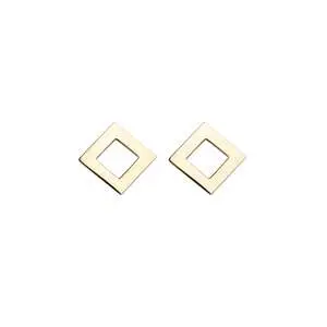 GALER Gold / Yellow Rhombus 14k Gold Stud Earrings - Gold/yellow