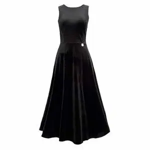 FROCK TALES Peony Velvet Sleeveless Midi Dress - Black