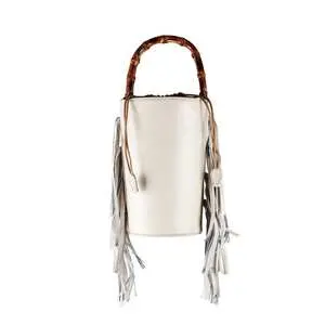 F3ROG BY RANA Neutrals Fringe Crossbody Bucket Bag - Beige