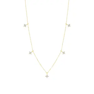 SPERO LONDON Plated Sterling Silver Four Leaf Clover Necklace - Gold