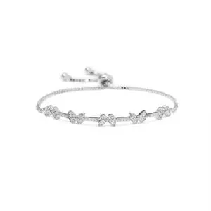 SHABELLA NYC Butterfly Adjustable Bracelet - Silver