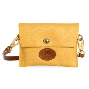 N'DAMUS LONDON Mini Hyde Leather Crossbody Bag - Yellow