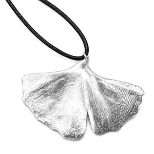 MOTHER NATURE JEWELRY Ginkgo Biloba Leaf Pendant, Handmade Necklace Statet Jewelry, Sterling - Silver