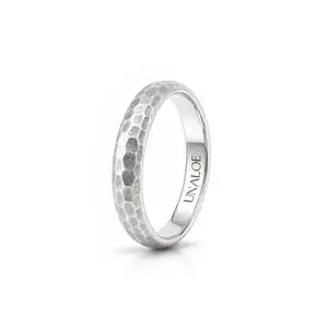 UNALOE Band In Hammered Sterling An Emblem Of Courage And Determination Ring - Silver