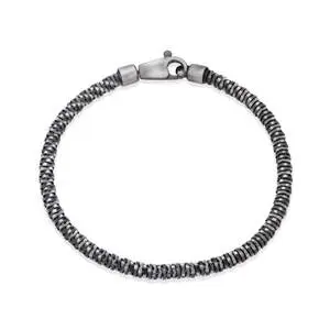 ALTAR™ ORNAMENTS CO. Nero Bracelet| Sterling Silver Gunmetal Finish Bracelet Altar - Grey