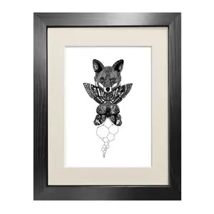 EMILY CARTER The Fox Fine Art Print A3 - Black
