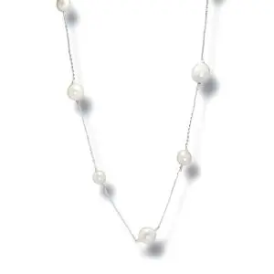 NINEMOO White / Silver Silver Luminous Pearl Necklace