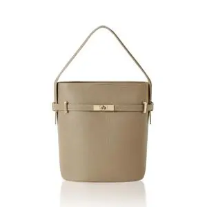 BETSY & FLOSS Large Leather Bucket Bag - Black