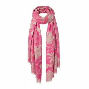 FRANCHETTI BOND Cristina Fuchsia Floral Print Shawl - Pink