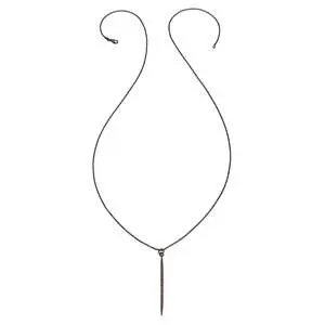 HEATHER HAWKINS Oxidized Sterling Silver Diamond Spike Pendant Necklace - Black
