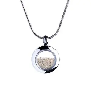 MY LITTLE NATURE Brown / Neutrals / Silver Tiny Necklace With Natural Beach Sand Vacation - Brown/silver