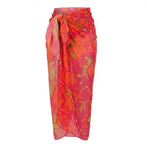 Loveist Store Orneta Abstract Print Sarong Pareo - Pink