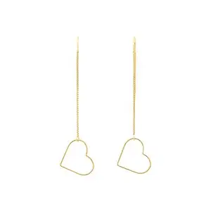 Oana Savu Heart Dangle Chain Earrings - Gold