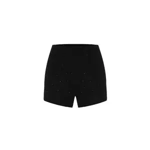 KHELA THE LABEL Stop Staring Crystal Embellished Mini Shorts - Black