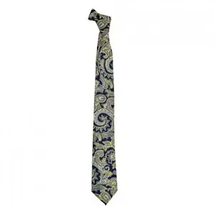 DAVID WEJ Paisley Printed Tie – Navy Yellow - Blue