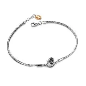 UNALOE Lepeace Rose Adjustable Sterling Snake Chain Bracelet - Silver